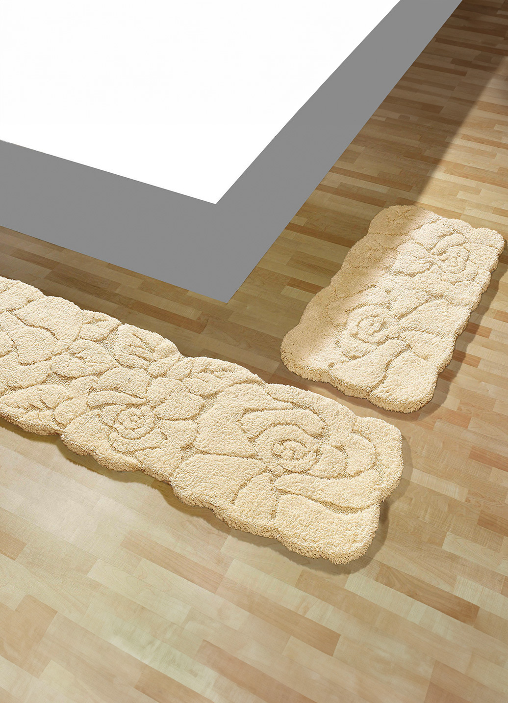 Bettumrandung, 3-teilig, in verschiedenen Grössen - CREME